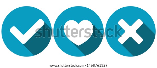 Symbols Accept Heart Reject Stock Vector (Royalty Free) 1468761329 ...