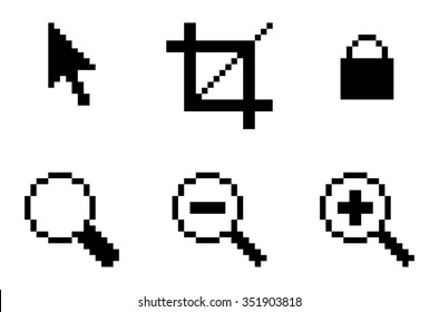 Symbols Computer Graphic Tools Cursor Crop Stock Vector (Royalty Free ...