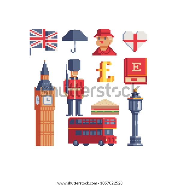Symbols England Pixel Art Set Part: Vector có sẵn (miễn phí bản quyền ...
