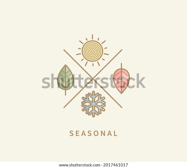 Symbols Four Seasons Icon Set Signs Stock Vector (Royalty Free ...