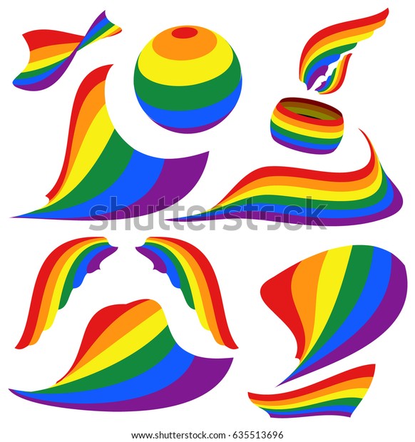 Symbols Lgbt Rainbow Pride Flag Circle Stock Vector (Royalty Free ...