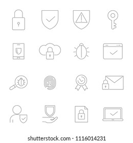 Symbols Privacy Vector Icon Set Linear Stock Vector (Royalty Free ...
