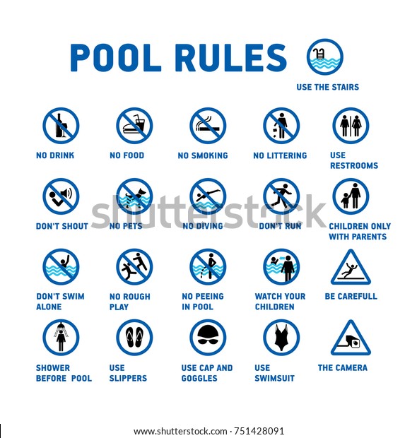 Symbols Set Swimming Pool Stock Vector (Royalty Free) 751428091