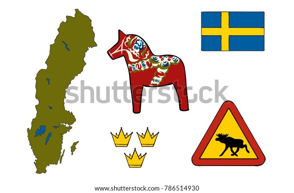 Symbols Sweden Icons Vector Stock Vector (Royalty Free) 786514930 ...