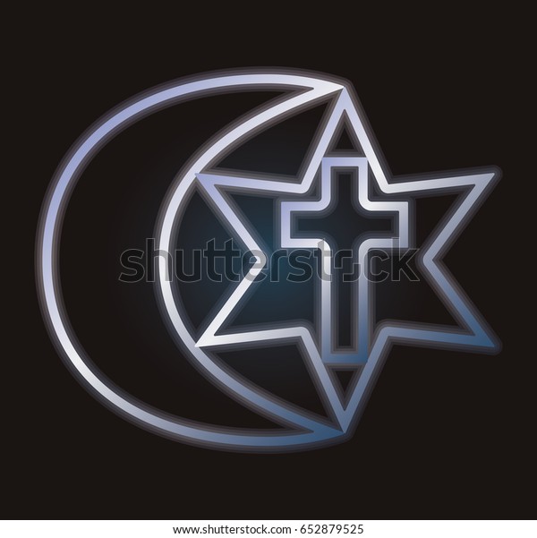 Symbols Three Religions Vector Illustration Stock Vector (Royalty Free ...