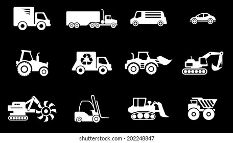 Symbols Transportation Loading Machines Stock Vector (Royalty Free ...