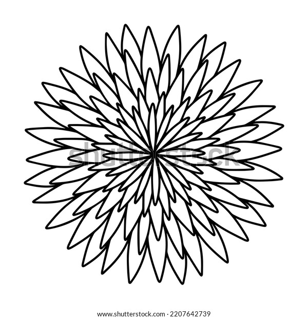 Symmetrical Aster Flower Hand Drawn Cartoon Stock Vector (Royalty Free ...