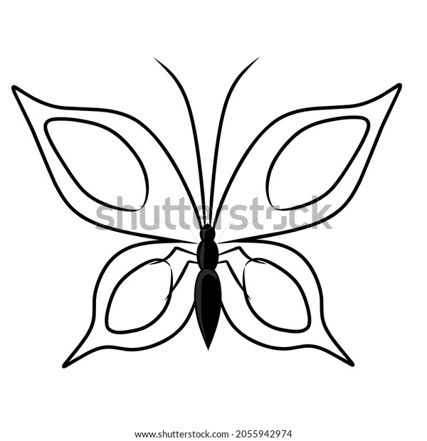 Symmetrical Butterfly Concept Image On White Stock Vector (Royalty Free ...
