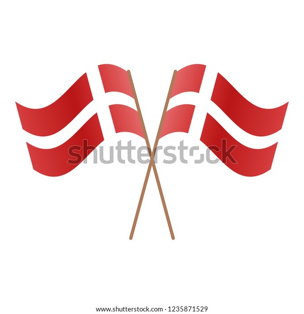 Symmetrical Crossed Denmark Flags Stock Vector (Royalty Free ...