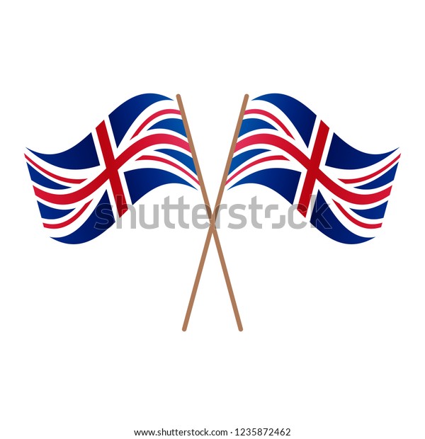 Symmetrical Crossed Uk Flags Stock Vector (Royalty Free) 1235872462 ...