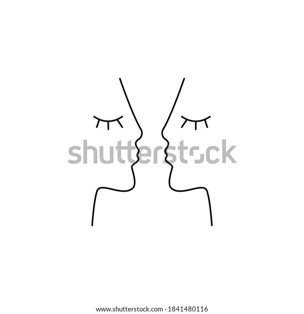 Symmetrical Female Faces On White Background Stock Vector (Royalty Free ...