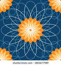 Symmetrical Flower Seamless Tile Pattern Stock Vector (Royalty Free ...