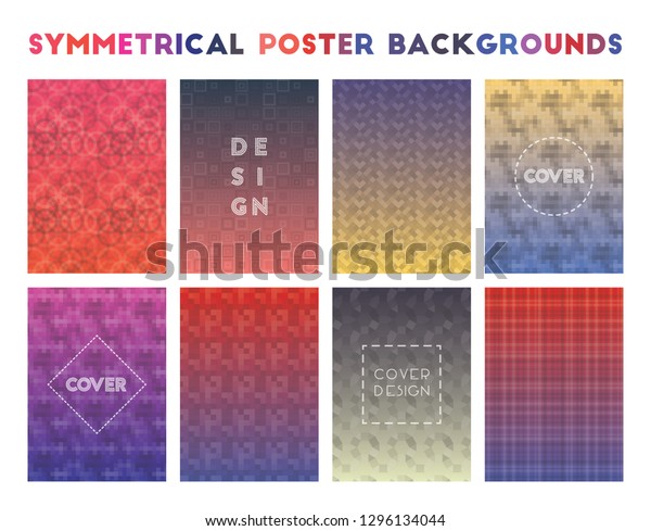 Symmetrical Poster Backgrounds Actual Geometric Patterns Stock Vector ...