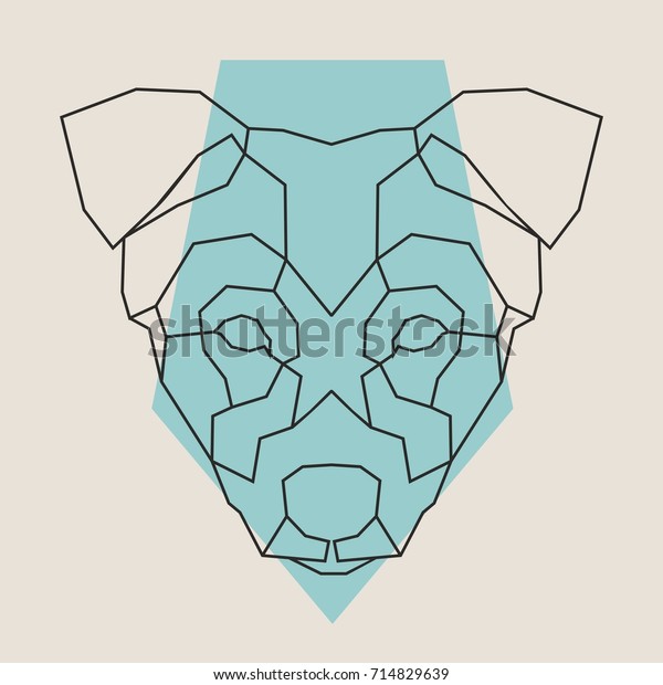 Symmetrical Vector Illustration Dog Made Low Stock Vector (Royalty Free ...