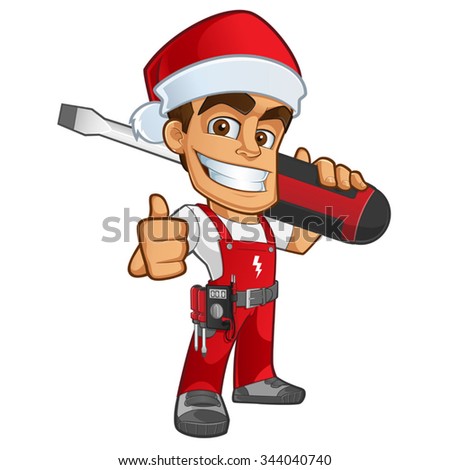 Sympathetic Electrician Santa Claus Dress Hes Stock Vector (Royalty ...