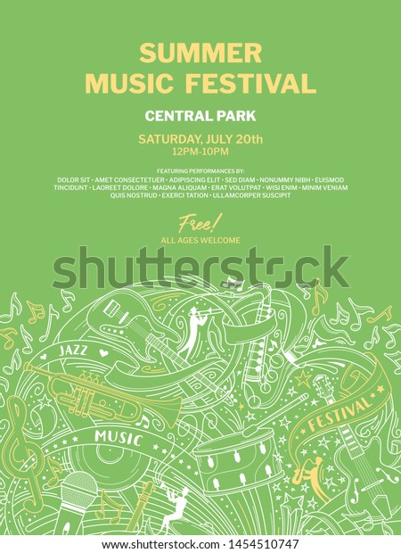 Symphony Orchestra Live Show Poster Vector 库存矢量图（免版税）1454510747