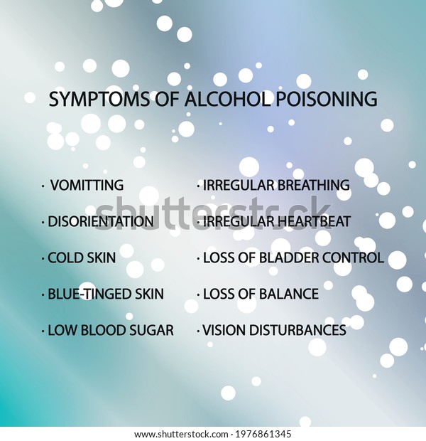 Symptoms Alcohol Poisoning Vector Illustration Medical Stock Vector ...