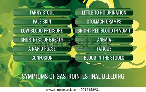 Symptoms Gastrointestinal Bleeding Vector Illustration Medical Stock ...