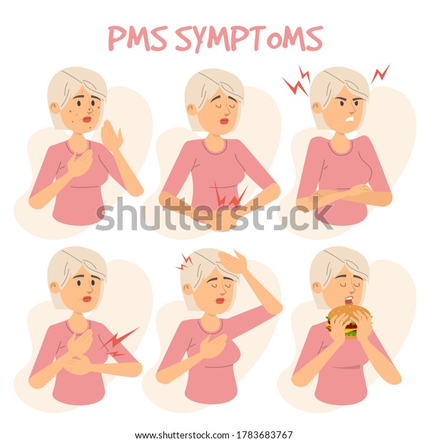Symptoms Pms Vector Isolated Infographic Female Stock Vector (Royalty ...
