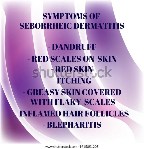 Symptoms Seborrheic Dermatitis Vector Illustration Medical: เวกเตอร์ ...