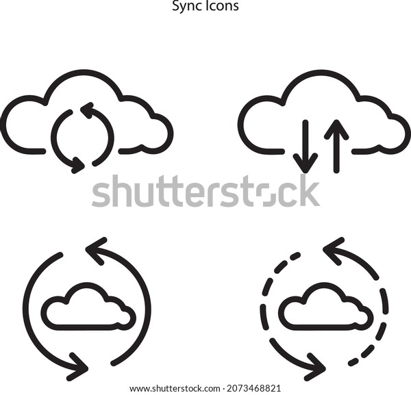 Sync Icons Isolated On White Background Stock Vector (Royalty Free ...