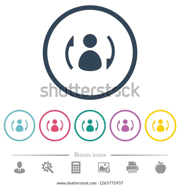 Syncronize Contacts Flat Color Icons Round Stock Vector (Royalty Free) 1265775937