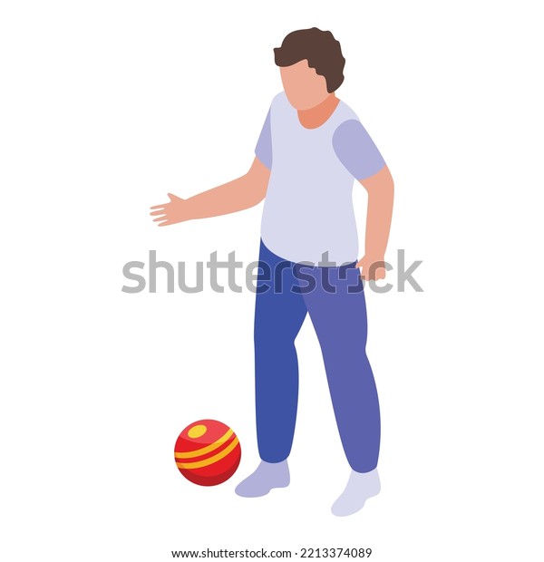 Syndrome Down Kid Play Ball Icon Stock Vector (Royalty Free) 2213374089 ...
