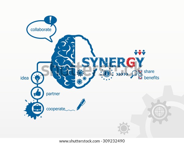 Synergy Concept Business Vector Concept Presentations Stock Vector ...