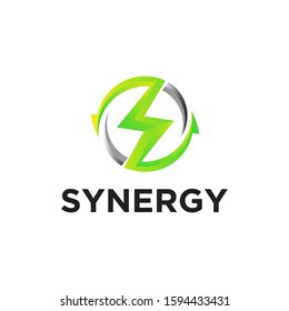 Synergy Electricity Logo Vector Design Stock Vector (Royalty Free ...