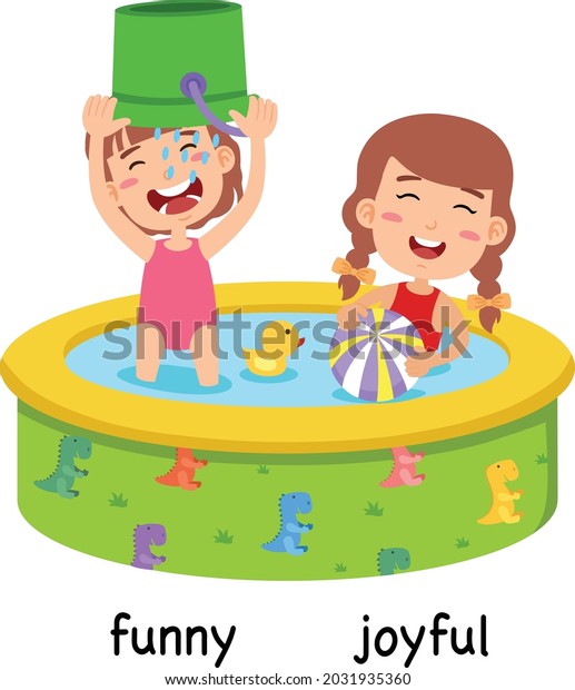 Synonyms Funny Joyful Vector Illustration Stock Vector (Royalty Free ...