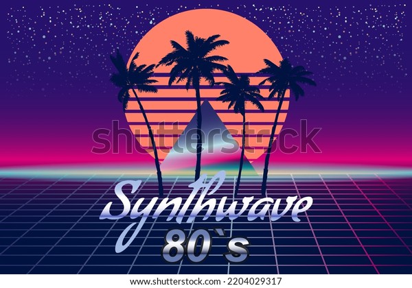 Synthwave 80 S Retro Banner Vaporwave Stock Vector (Royalty Free ...