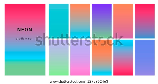 Synthwave neon palette, gradient swatches for desing. Trendy pastel ...