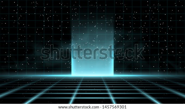 Synthwave Vaporwave Retrowave Blue Background Great Stock Vector ...