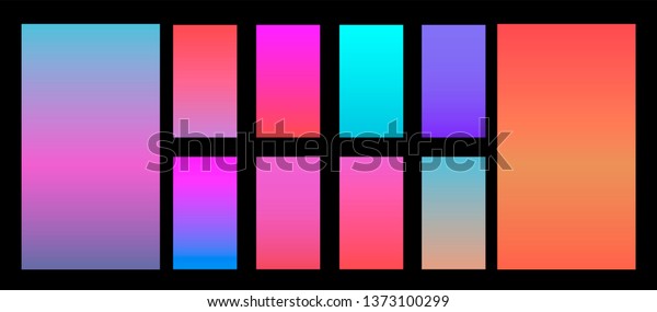 Synthwave Vaporwave Retrowave Neon Palette Gradient Stock Vector ...