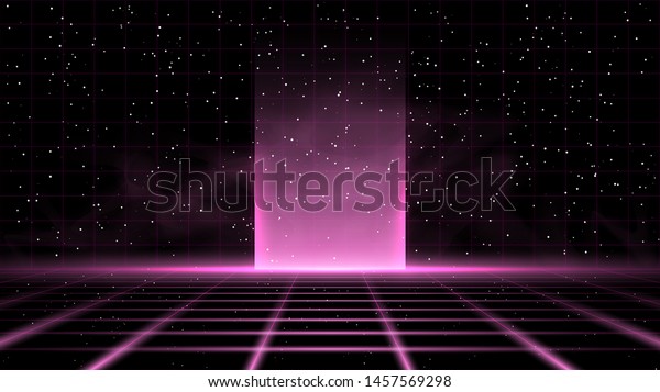 Synthwave Vaporwave Retrowave Pink Background Great Stock Vector ...