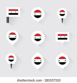 Syria Flag Pins Infographic Map Design Stock Vector (Royalty Free ...