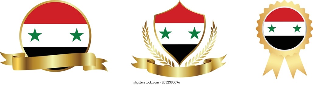 Syria Flags Symbols Countries Map Stock Vector (Royalty Free) 2032388096