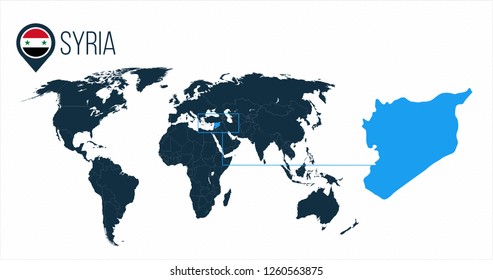 Syria Location On World Map Infographics Stock Vector (Royalty Free ...