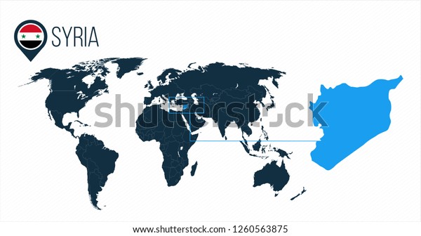 Syria Location On World Map Infographics Stock Vector (Royalty Free ...
