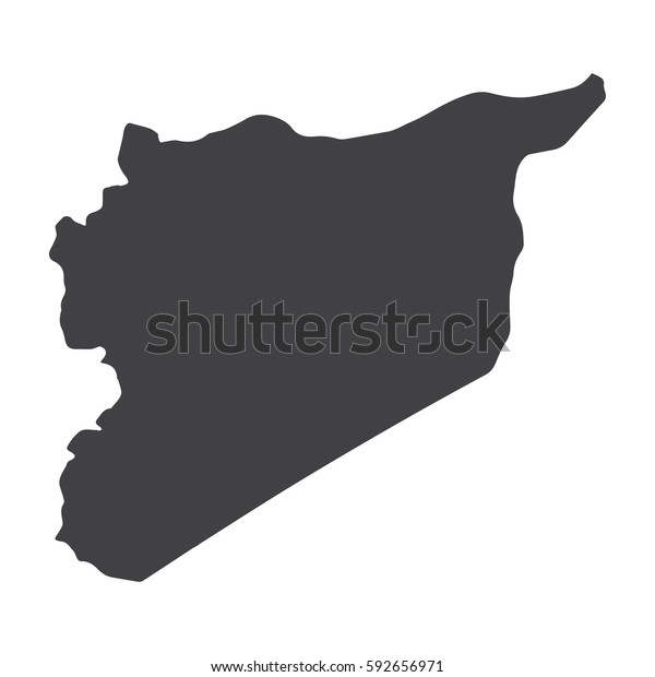 Syria Map Black On White Background Stock Vector (Royalty Free ...