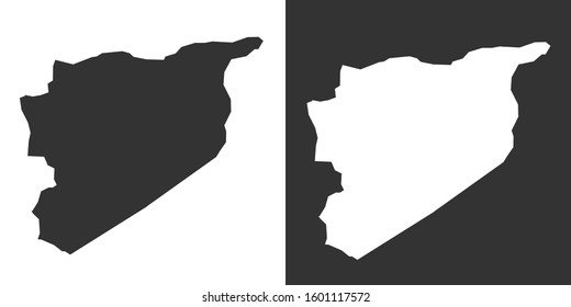 Syria Map Black White Vector Stock Vector (Royalty Free) 1601117572 ...