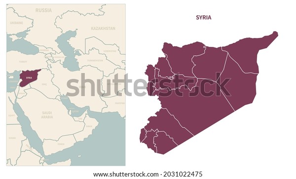 Mapa de Siria. mapa de Siria: vector de stock (libre de regalías ...