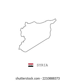 Syria Vector Map Outline Line Linear Stock Vector (Royalty Free ...