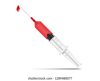 Syringe Blood On White Background Injection: เวกเตอร์สต็อก (ปลอดค่า ...