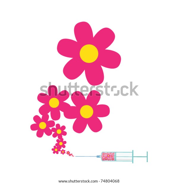 Syringe Flowers Vector Illustration 5 Stock Vector (Royalty Free ...