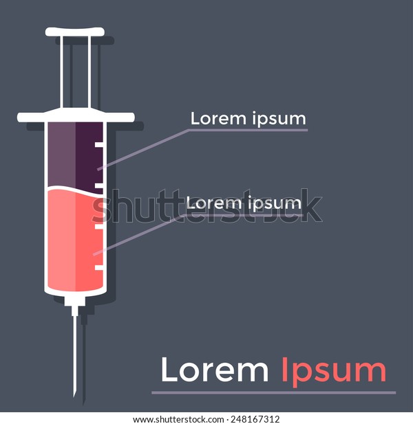 Syringe Icon Flat Design Stock Vector (Royalty Free) 248167312 ...