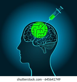 Syringe Injection Into Brain Truth Serum Stock Vector (Royalty Free ...
