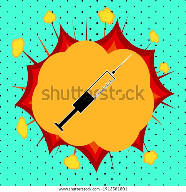 Syringe Injection Pop Art Explosion Vector Stock Vector (Royalty Free ...