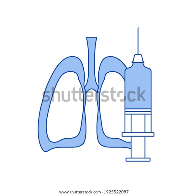 Syringe Lungs Linear Icons On White Stock Vector (Royalty Free ...