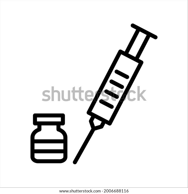 Syringe Medicine Bottle Icon Vector Doctors Stock Vector (Royalty Free ...